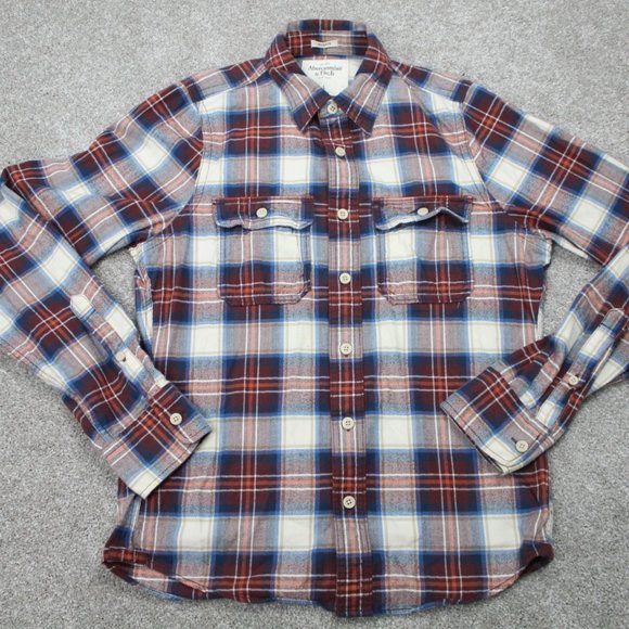 Abercrombie & Fitch | Shirts | Abercrombie Fitch Shirt Mens L Red ...
